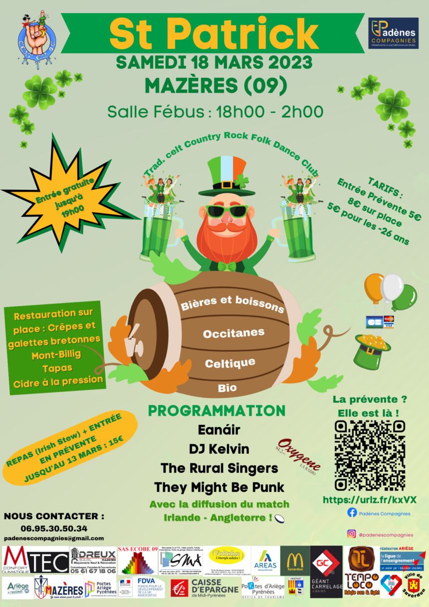 Mazères : Faites la Saint Patrick – 18 mars - Actualités en Ariège ...